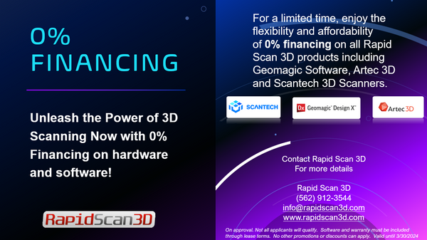 Unleash the Power of 3D Scanning Now with 0% Financing! - Rapid Scan 3D