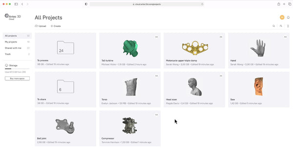 Artec Cloud - Rapid Scan 3D